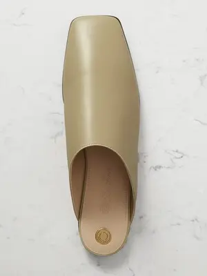Loro Piana Alba Leather Slippers - Green