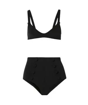 Lisa Marie Fernandez Magdalena Crepe Bikini - Black
