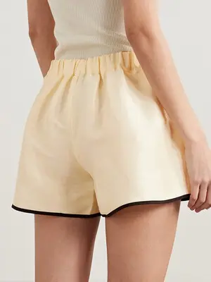 LIBEROWE Sabina Two-tone Linen-blend Shorts