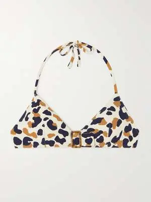 ERES Coquillage Ecailles Printed Bikini Top Leopard Print