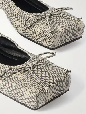 Jacquemus Snake-effect Leather Ballet Flats - Animal Print