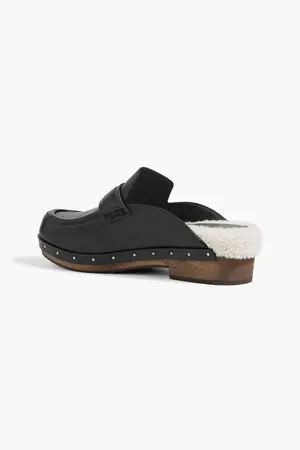 Brunello Cucinelli Shearling-lined Leather Clogs