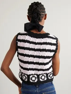 GANNI Crocheted Organic Cotton Cardigan
