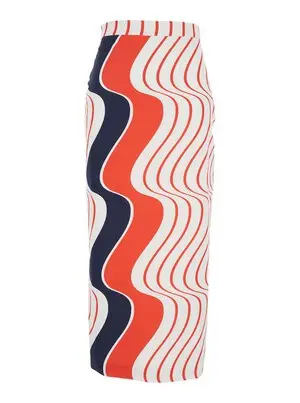 MSGM MSGM Waves Motif Skirt - Multi