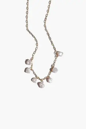 MUNS Playa Pearl Charm Necklace - Gold