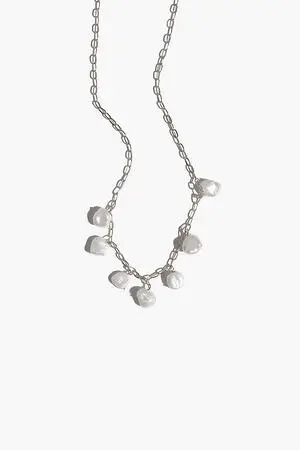 MUNS MUNS Playa Pearl Charm Necklace Silver