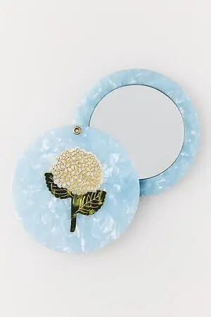 SOLAR ECLIPSE Hand-Painted Compact Mirror Hydrangea
