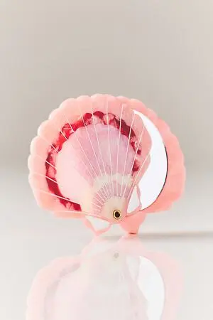 SOLAR ECLIPSE Hand-painted Compact Mirror - Pink Shell