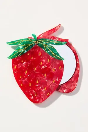 SOLAR ECLIPSE Hand-Painted Compact Mirror Strawberry
