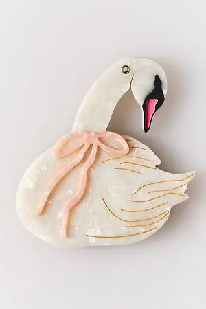 SOLAR ECLIPSE Hand-Painted Compact Mirror Swan