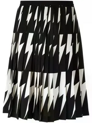 Neil Barrett Lightning Bolt Pleated Skirt