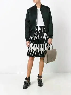 Neil Barrett Lightning Bolt Pleated Skirt