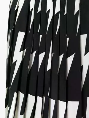 Neil Barrett Lightning Bolt Pleated Skirt