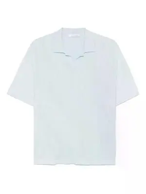 CRUCIANI Textured-knit T-shirt - Blue
