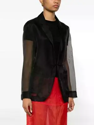 FORTE_FORTE Silk Blazer - Black