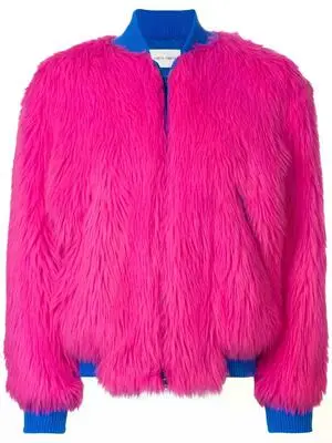 Alberta Ferretti Faux-fur Bomber Jacket - Pink