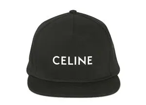 Celine Cotton Snapback Cap - Black