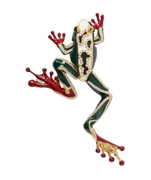 Bottega Veneta Leaping Frog Brooch - Green