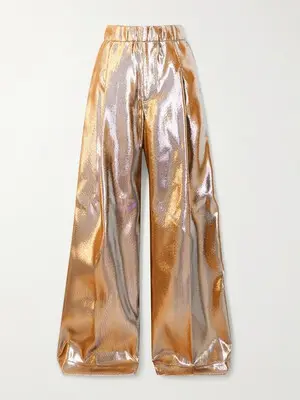 Dries Van Noten Lamé Wide-leg Pants
