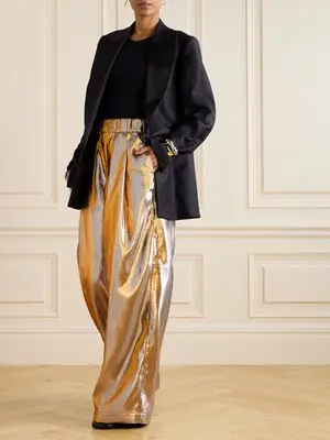 Dries Van Noten Lamé Wide-leg Pants