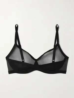 Commando Stretch-mesh Soft-cup Bra - Black