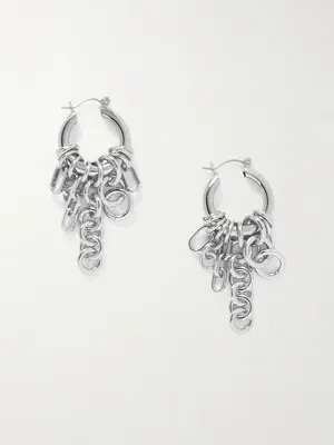 LAURA LOMBARDI Sabbia Platinum-plated Hoop Earrings - Silver