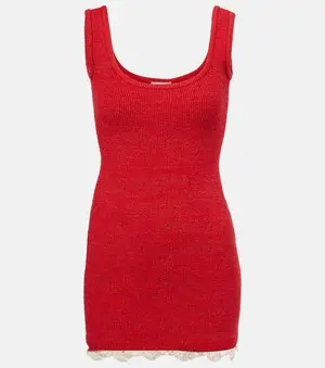 Magda Butrym Lace-trimmed Mini Dress - Red