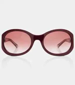 Gucci Round Frame Sunglasses - Burgundy
