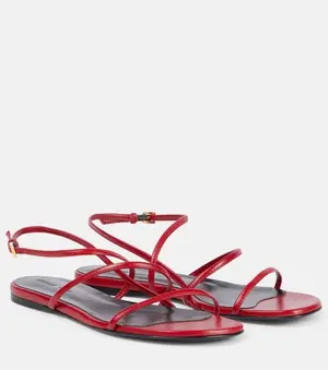 Khaite Loop Leather Sandals - Red