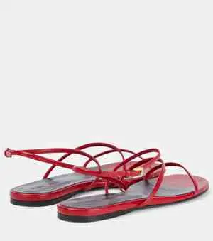 Khaite Loop Leather Sandals - Red