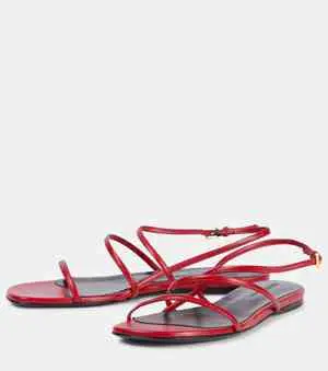 Khaite Loop Leather Sandals - Red