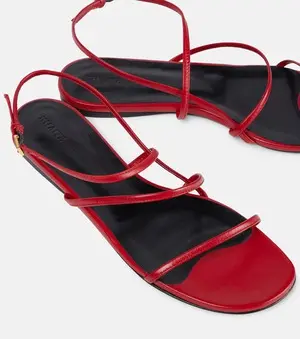 Khaite Loop Leather Sandals - Red