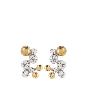 Dries Van Noten Crystal-embellished Drop Earrings - Silver