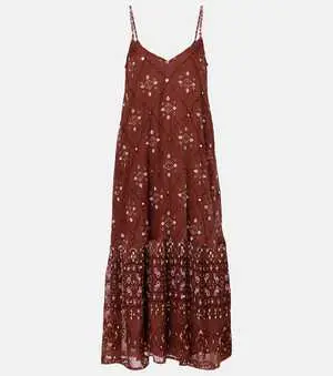 JULIET DUNN Printed Cotton Slip Dress