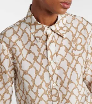 Burberry Printed Silk Poplin Shirt