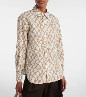 Burberry Printed Silk Poplin Shirt