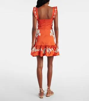 La DoubleJ Gingerbread Cotton-blend Minidress - Orange
