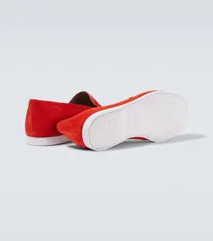 Manolo Blahnik Monaco Suede Loafers - Red