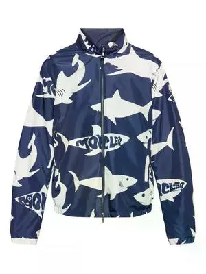 Moncler Shark-print Bomber Jacket - Blue