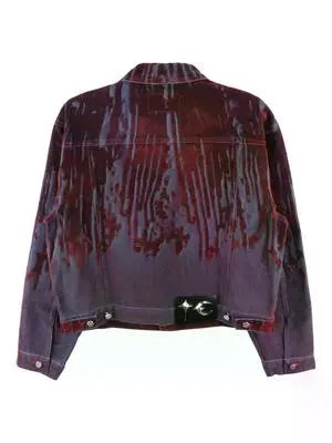 THUG CLUB Lazered Denim Trucker Jacket