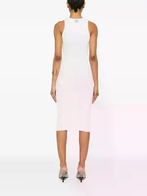 Elisabetta Franchi Ribbed-knit Midi Dress - White