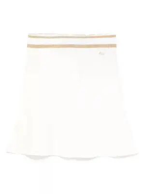 Alessandra Rich Mini Ribbed Knit Flared Skirt