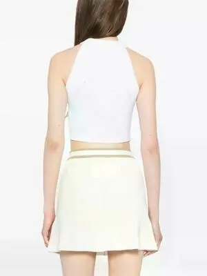 Alessandra Rich Mini Ribbed Knit Flared Skirt