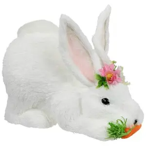 NORTHLIGHT Easter Rabbit With Carrot Figurine9.25"