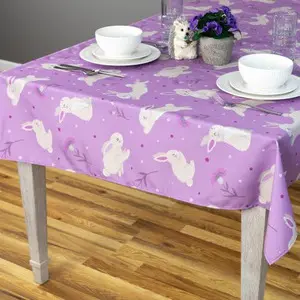 NORTHLIGHT Easter Rabbit Rectangular Tablecloth70"