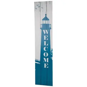 NORTHLIGHT Weathered Lighthouse "welcome" Porch Board Sign Decoration35.75