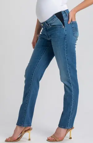 PIETRO BRUNELLI Straight Leg Maternity Boyfriend Jeans - Blue