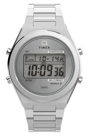 TIMEX® Q Timex Continental Digital Bracelet Watch - Silver