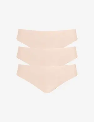 Commando Butter Mid-rise Thong 3-pack Beige