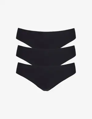 Commando Butter Mid-rise Thong 3-pack - Black